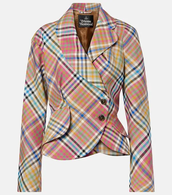 VIVIENNE WESTWOOD Stormy Asymmetric Wool Blazer - Multicoloured
