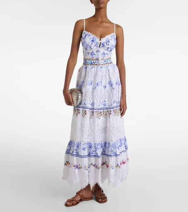 Camilla All About That Lace Linen Midi Skirt - Multicoloured