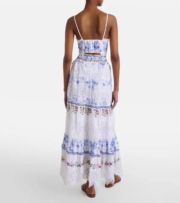 Camilla All About That Lace Linen Midi Skirt - Multicoloured