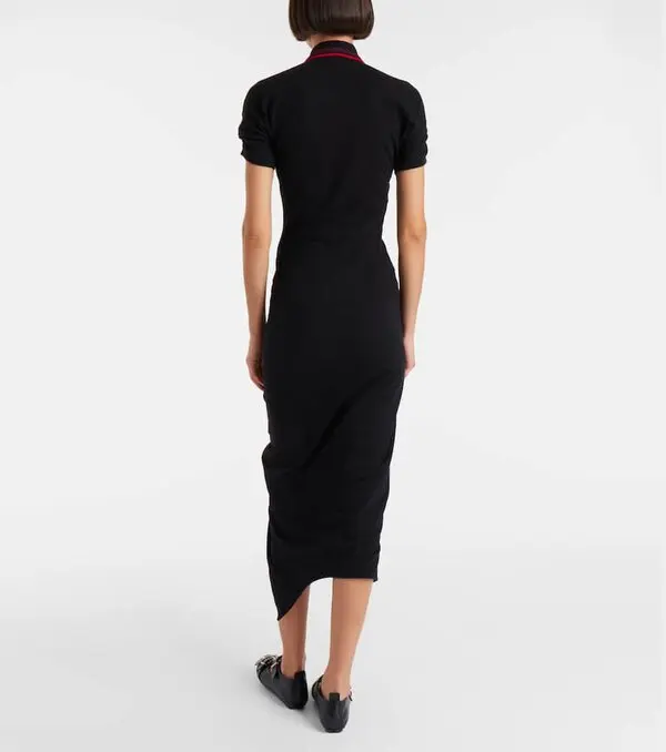 vivienne ruched midi dress Vivienne Westwood Pulling Ruched Midi Dress - Black
