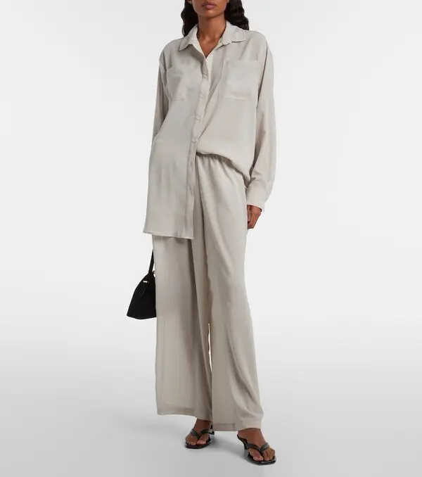 Jade Swim Mika Sheer Wide-leg Pants - Grey