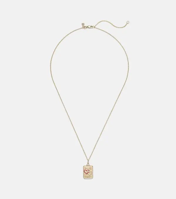 SYDNEY EVAN The Lovers Tarot Card Necklace - Gold