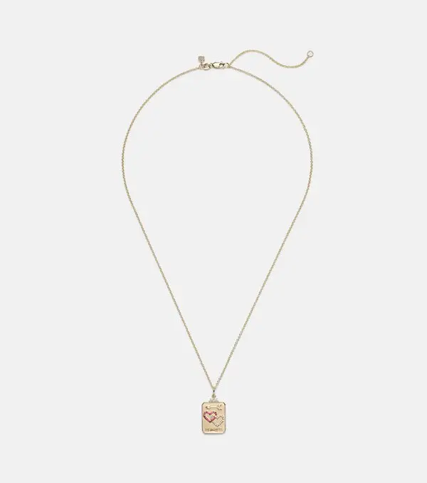SYDNEY EVAN The Lovers Tarot Card Necklace - Gold