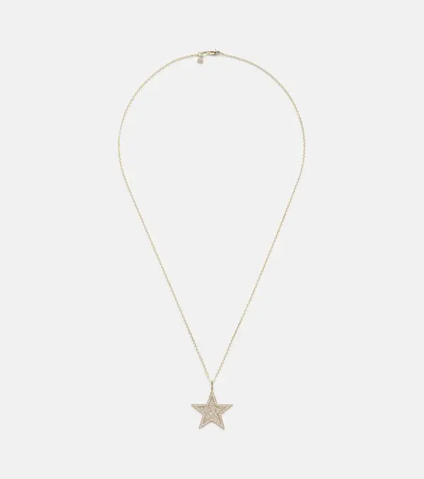 SYDNEY EVAN Icon Star Pendant Necklace With Diamonds - Gold