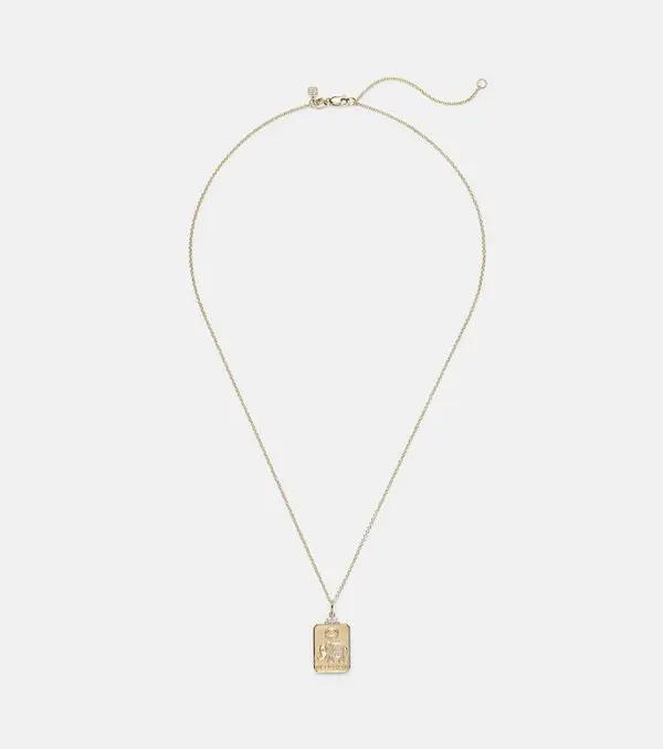 SYDNEY EVAN The Elephant Tarot Card Pendant Necklace - Gold