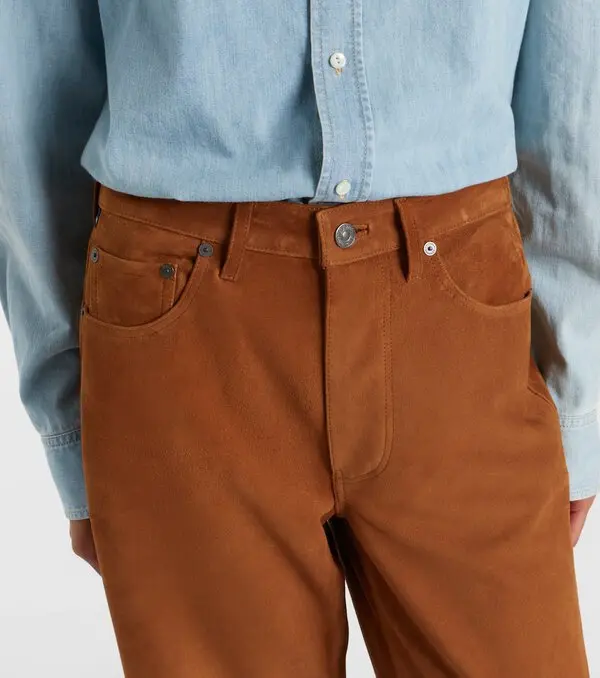 Citizens Of Humanity Miro Mid-rise Straight-leg Suede Pants - Brown