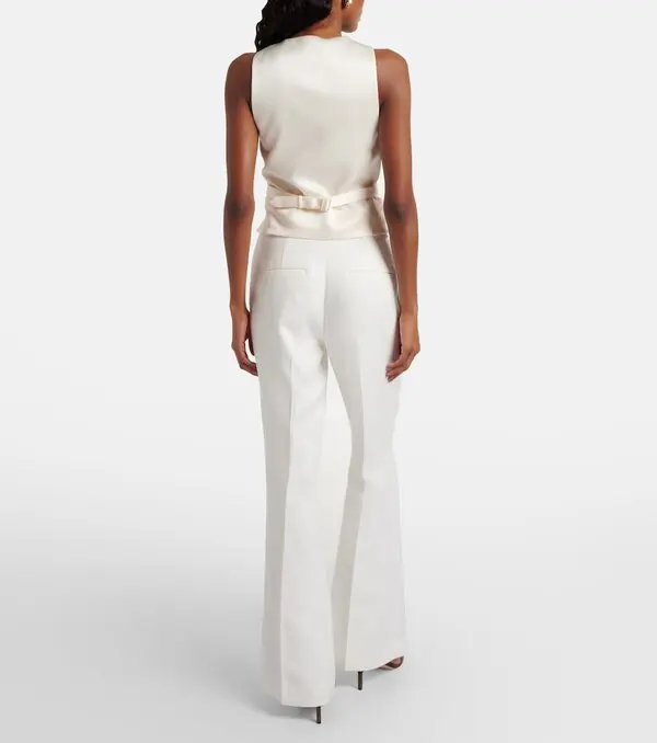 Vince Mid-rise Flared Trousers - White