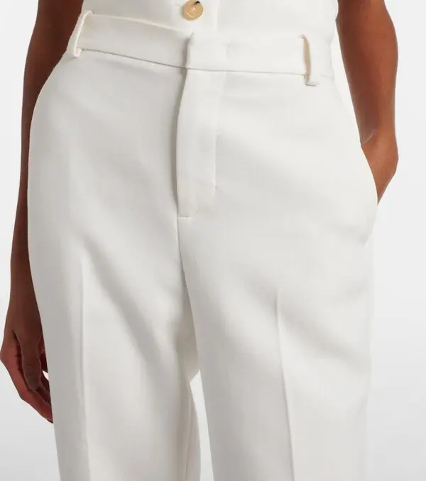 Vince Mid-rise Flared Trousers - White