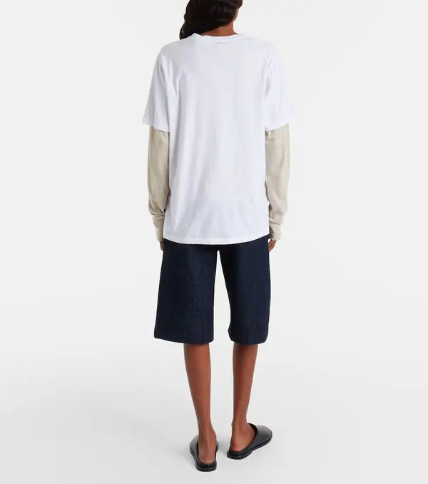FRAME Tailored Low-rise Denim Wide-leg Shorts