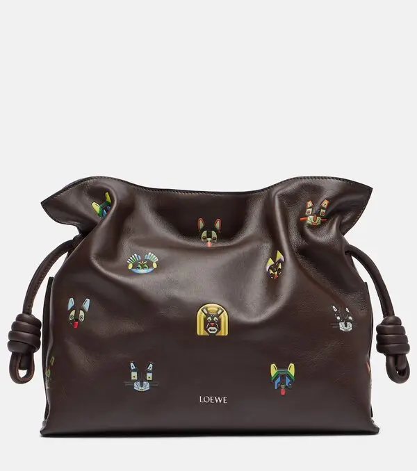 Loewe X Louis Wain Flamenco Medium Clutch - Brown