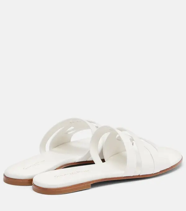 GIANVITO ROSSI Nora Leather Slides - White