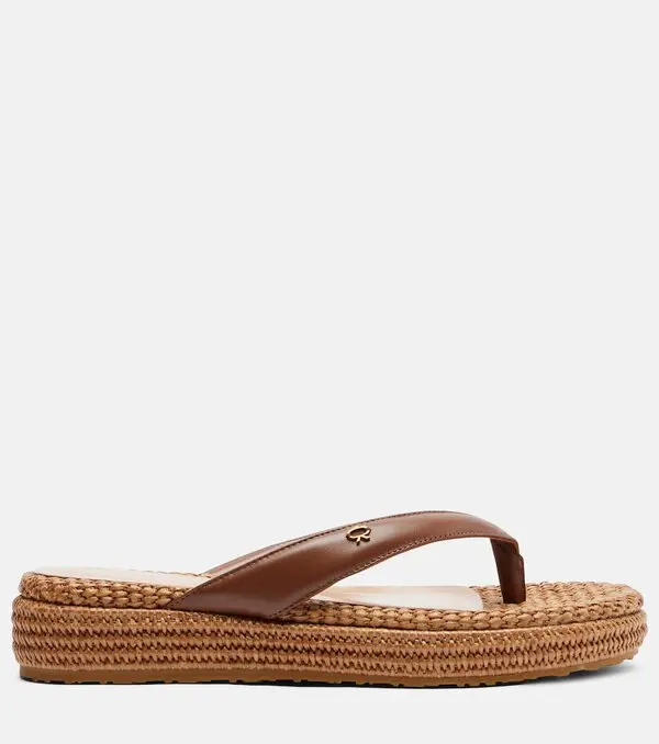 GIANVITO ROSSI Tahiti Leather Espadrille Sandals