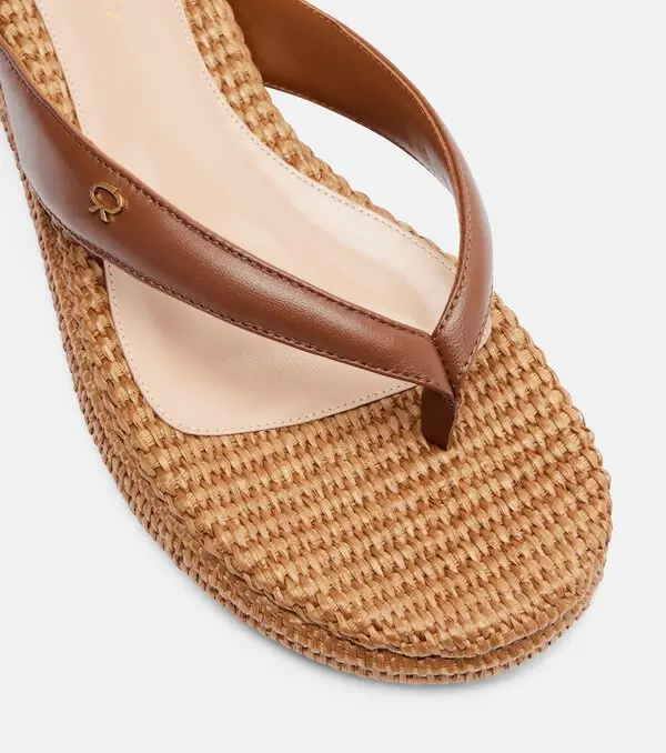 GIANVITO ROSSI Tahiti Leather Espadrille Sandals