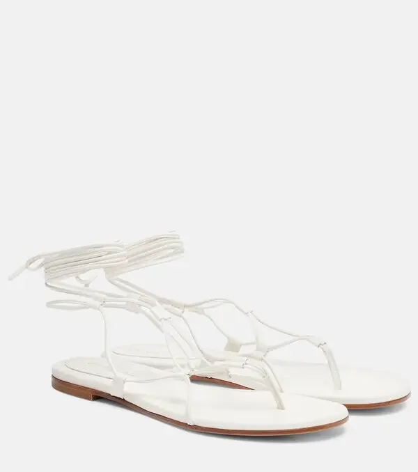 GIANVITO ROSSI Leather Gladiator Sandals - White