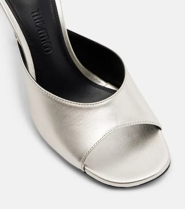 Attico Betta 95 Metallic Leather Mules