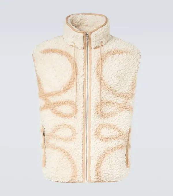 Loewe Anagram Fleece Jacquard Vest - Beige
