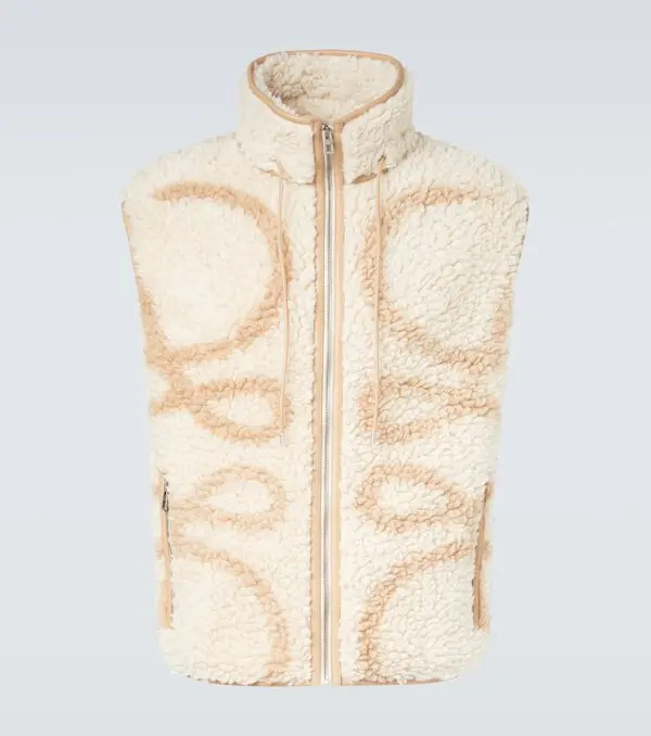 Loewe Anagram Fleece Jacquard Vest - Beige