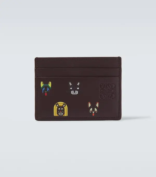 Loewe X Louis Wain Leather Card Holder - Brown