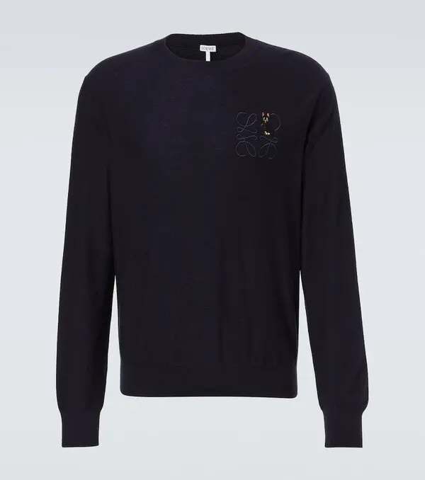 Loewe X Louis Wain Anagram Wool-blend Sweater - Blue