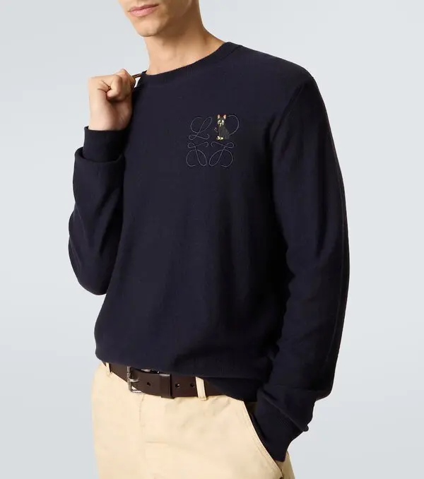 Loewe X Louis Wain Anagram Wool-blend Sweater - Blue