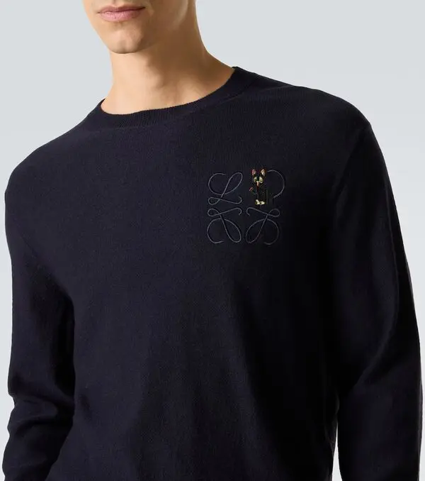 Loewe X Louis Wain Anagram Wool-blend Sweater - Blue