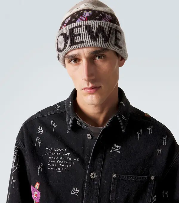 Loewe X Louis Wain Wool-blend Beanie