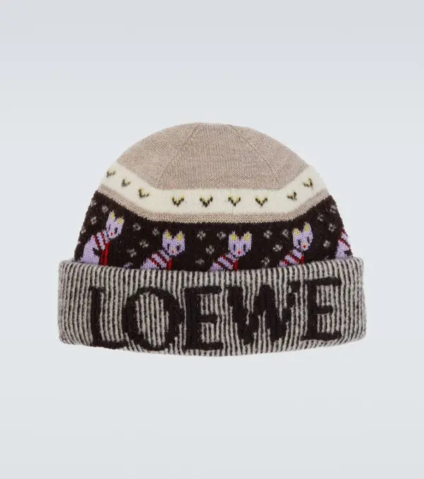 Loewe X Louis Wain Wool-blend Beanie - Beige