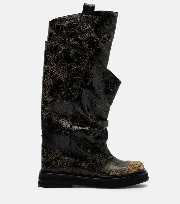 Attico Passeggiata Leather Combat Boots - Brown