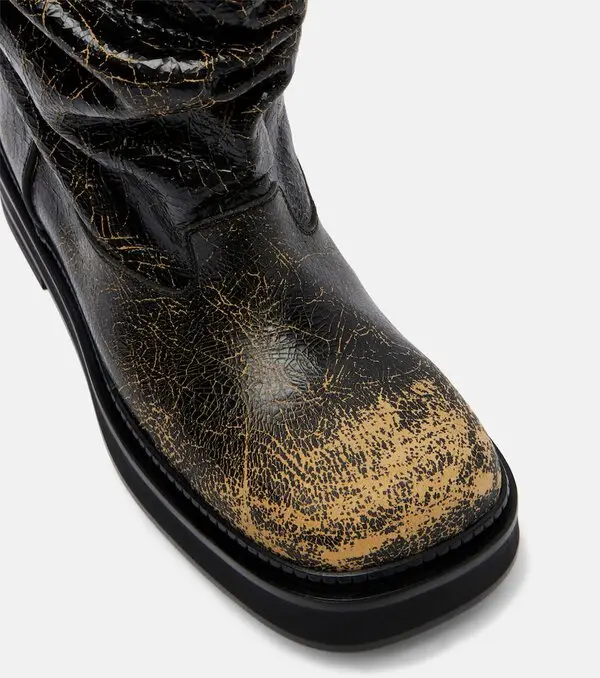 Attico Passeggiata Leather Combat Boots - Brown