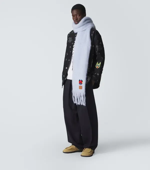 Loewe Embroidered Mohair And Wool Scarf