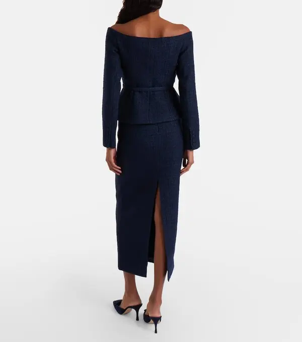 Roland Mouret Bouclé Midi Skirt