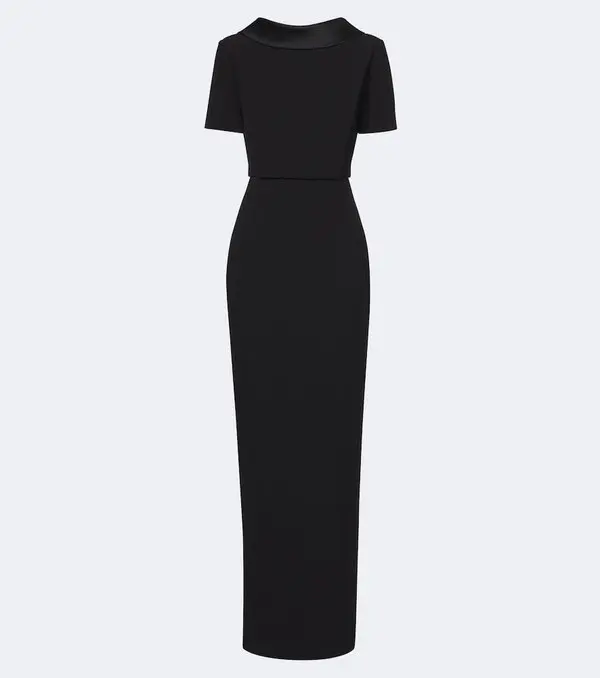 Roland Mouret Crêpe Gown With Concealed Back Zip And Vent - Black