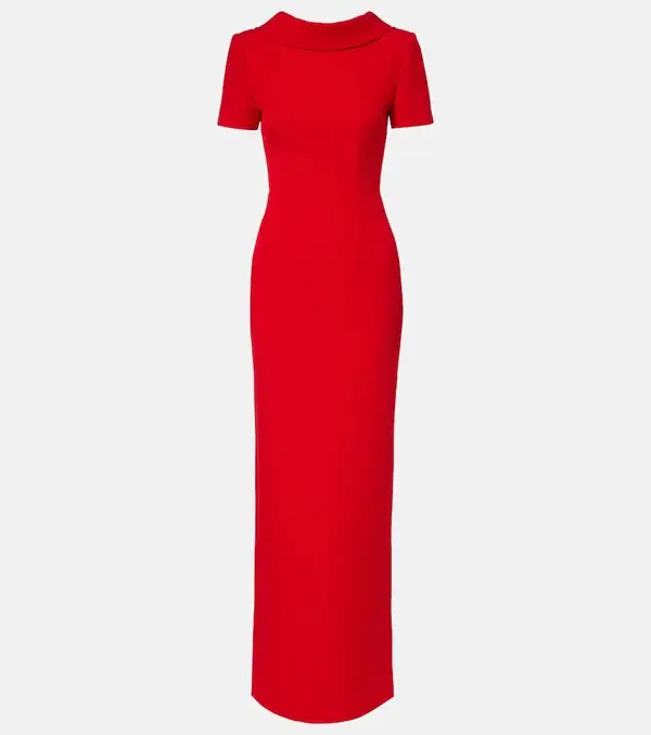 Roland Mouret Crêpe Gown With Concealed Back Zip And Vent - Red