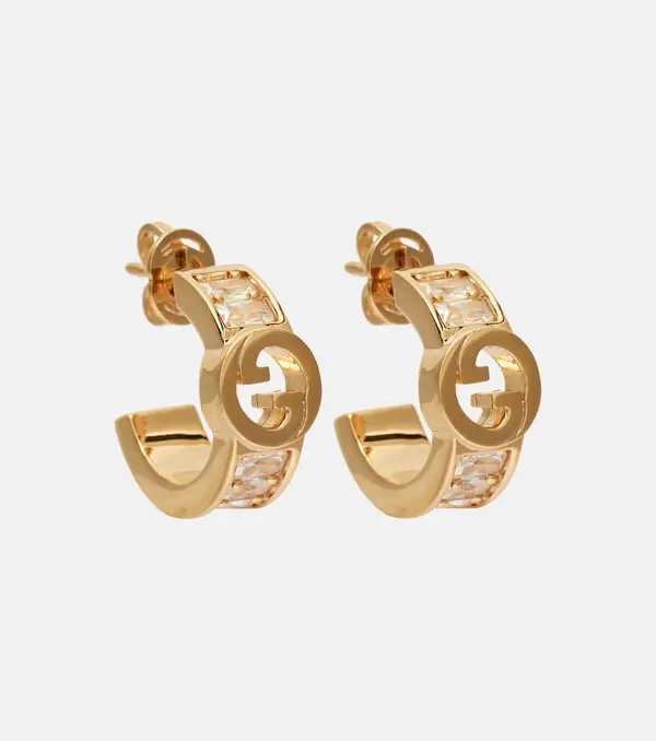 Gucci Blondie Embellished Hoop Earrings - Gold