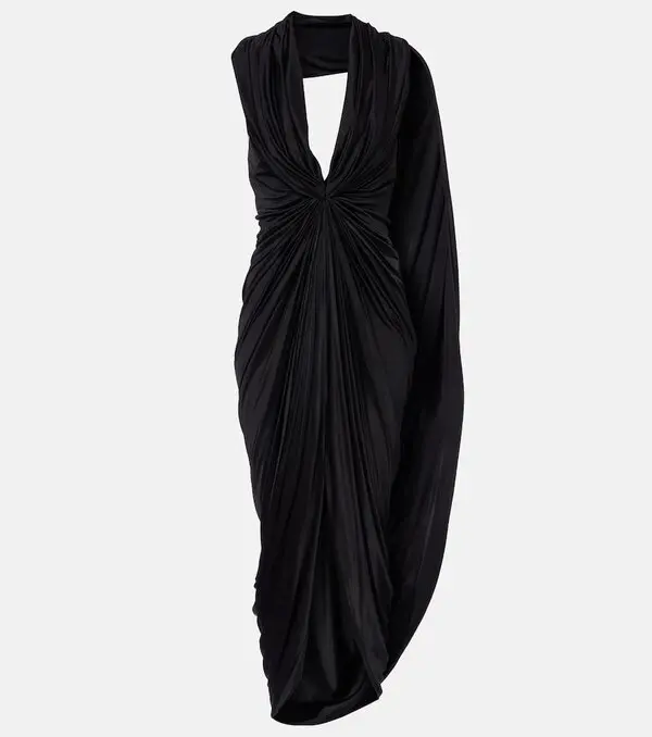 Loewe Draped Midi Dress - Black