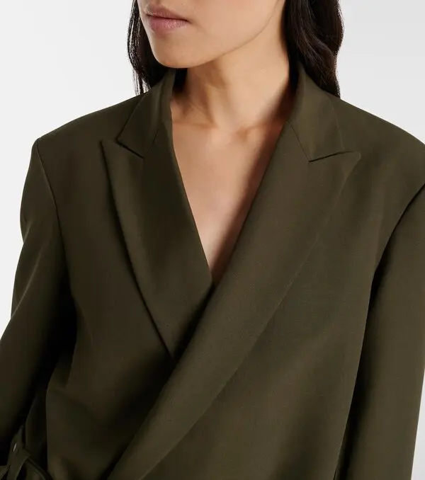Loewe Belted Wool Blazer - Green