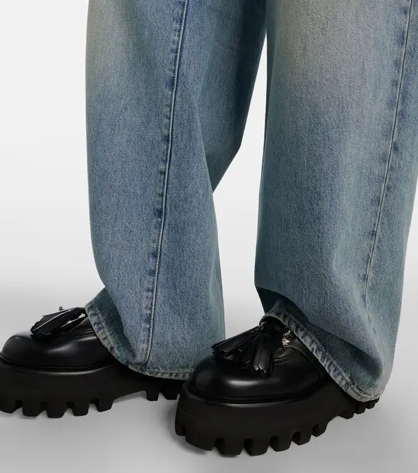 Alexander McQueen Leather Platform Loafers