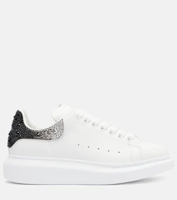 Alexander McQueen Oversized Embellished Leather Sneakers