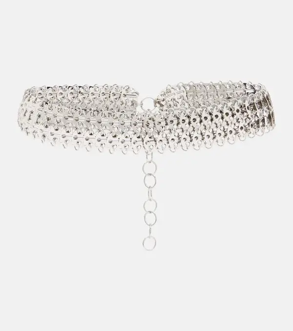 Rabanne Embellished Chain Belt - Silver