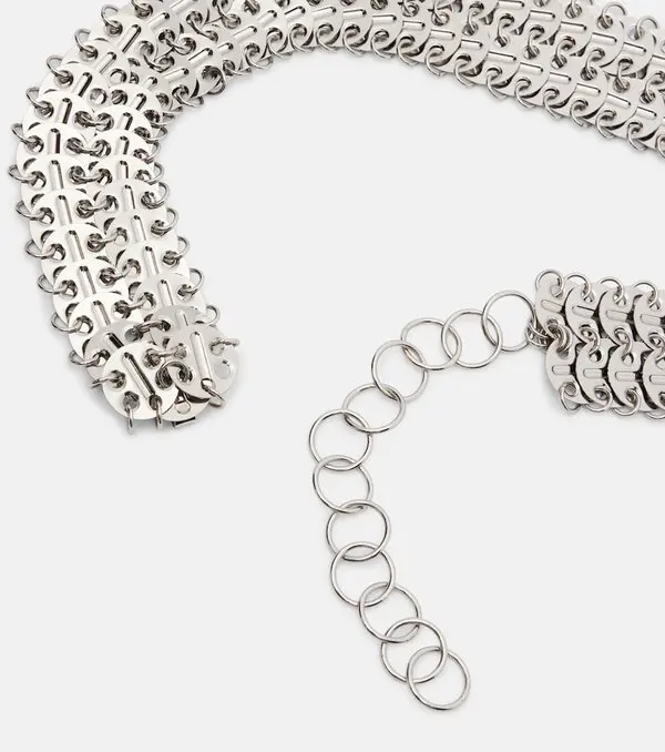 Rabanne Embellished Chain Belt - Silver