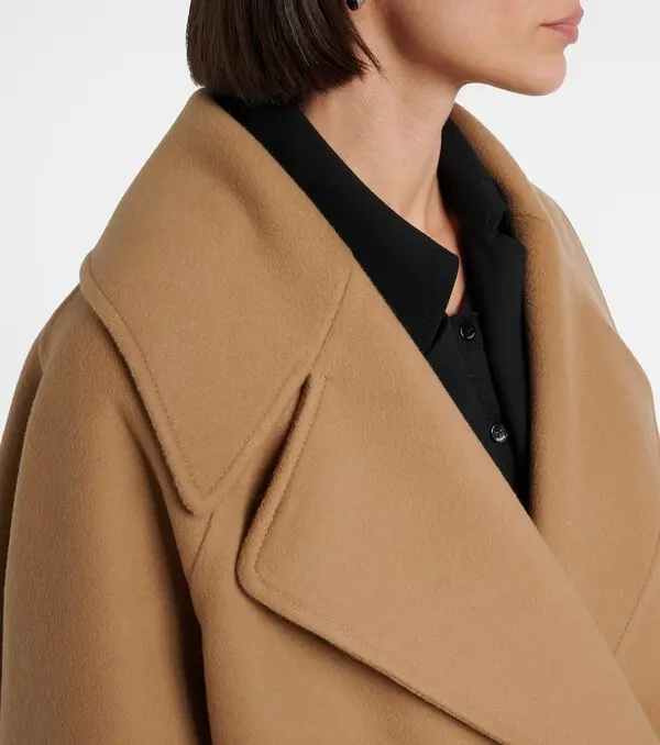 Loewe Oversized Wool Pea Coat - Beige