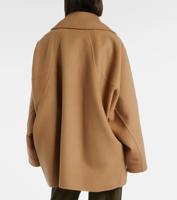 Loewe Oversized Wool Pea Coat - Beige