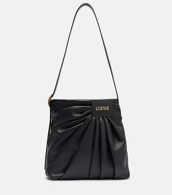 Loewe Draped Leather Tote Bag - Black