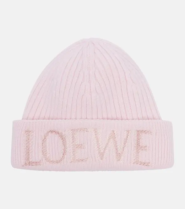 Loewe Logo Wool Beanie - Pink