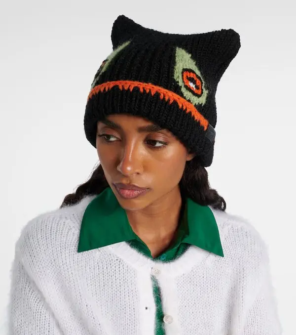 Loewe X Louis Wain Cat Wool-blend Beanie