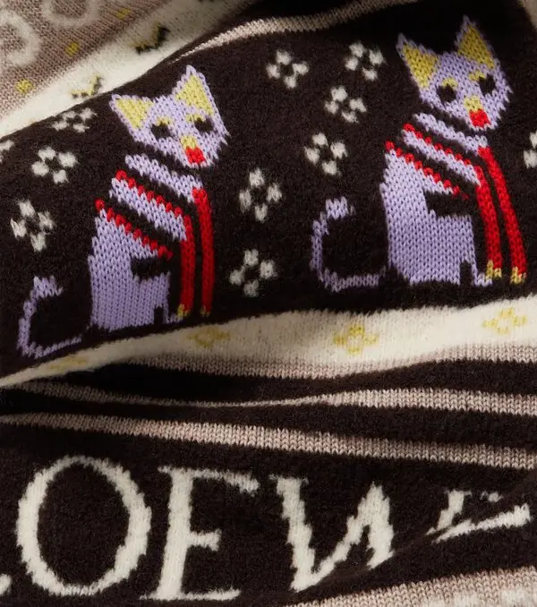 Loewe X Louis Wain Fair Isle Wool-blend Scarf