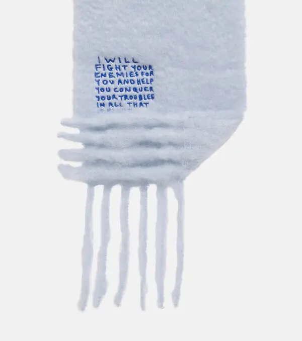 Loewe Embroidered Mohair And Wool-blend Scarf