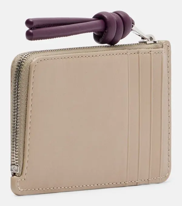 Loewe Knot Leather Card Holder - Beige