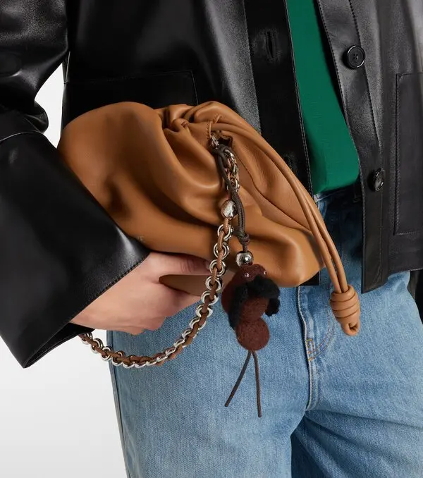 Loewe Leather-trimmed Wool Bag Charm