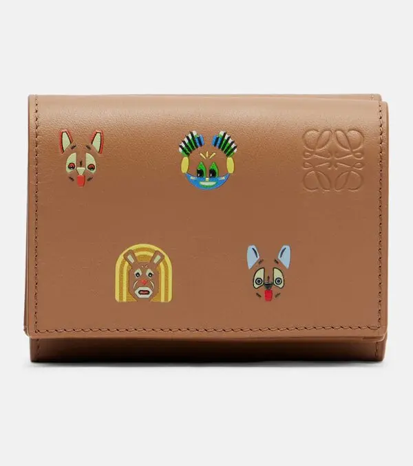 Loewe X Louis Wain Cats Leather Wallet - Brown